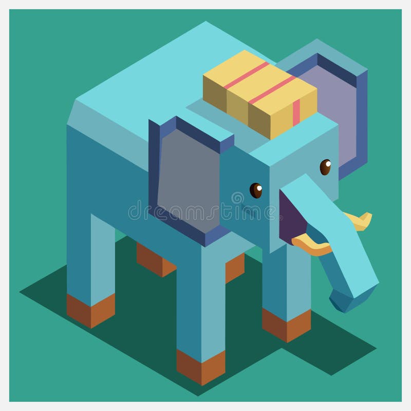 Majestic Elephant Isometric Illustrations: Captivating Art in 3D Stock ...