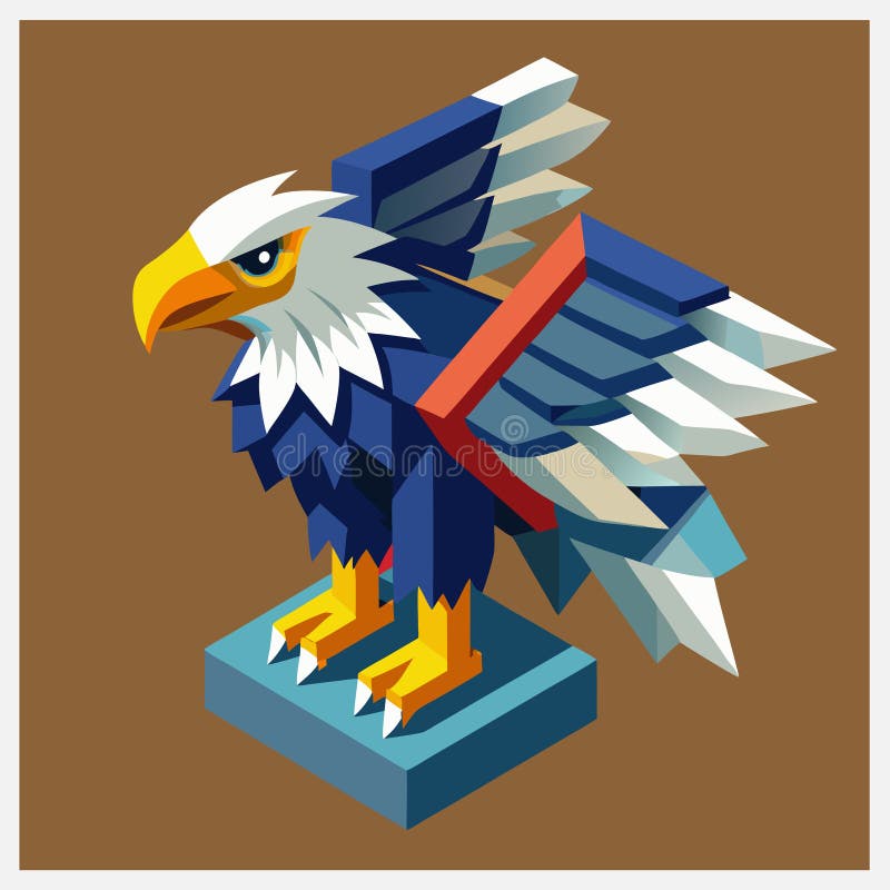 Majestic Eagle Isometric Illustrations Collection Stock Image - Image ...
