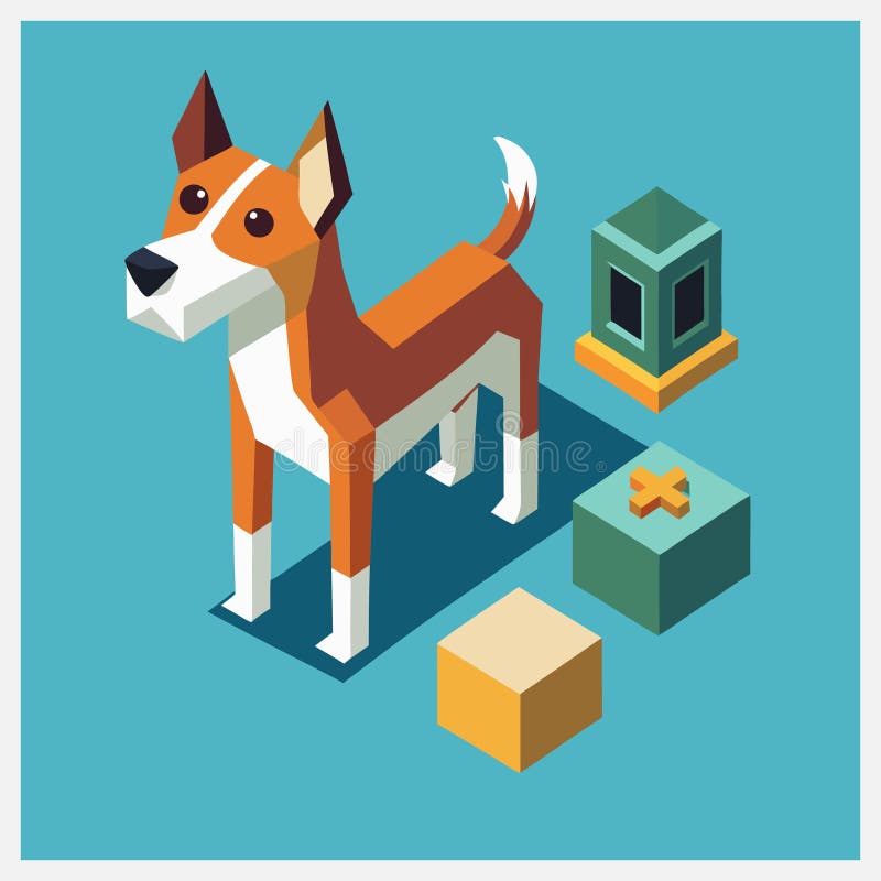 Stunning Dog Isometric Illustrations for Your Next Design Project Stock ...
