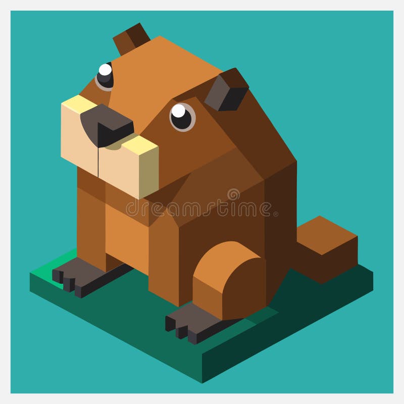 Ultimate Collection of Beaver Isometric Illustrations Stock Vector ...