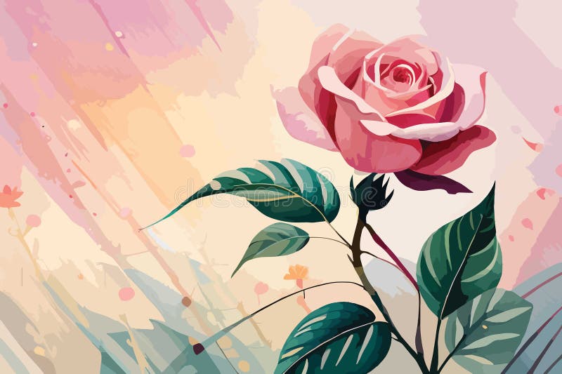 Rose Flower Watercolor Art and Illustration Generative AI Stock ...