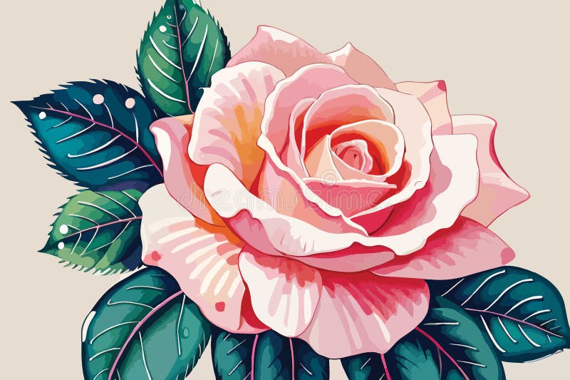 Rose Flower Watercolor Art and Illustration Generative AI Stock ...