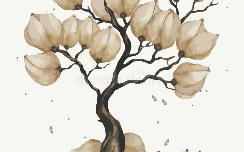 Silk Cotton Tree Watercolor Art and Illustration Generative AI Stock ...