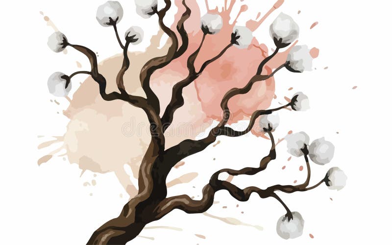 Silk Cotton Tree Watercolor Art and Illustration Generative AI Stock ...