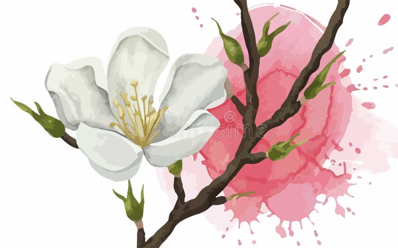 Silk Cotton Tree Watercolor Art and Illustration Generative AI Stock ...