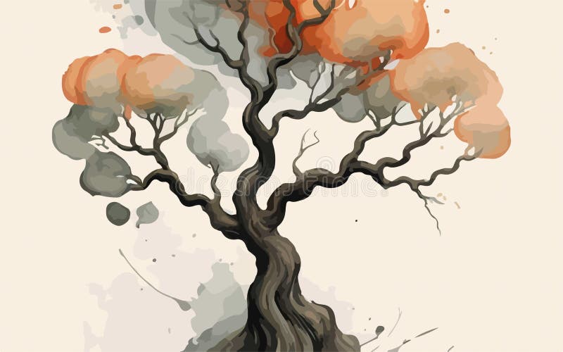 Silk Cotton Tree Watercolor Art and Illustration Generative AI Stock ...