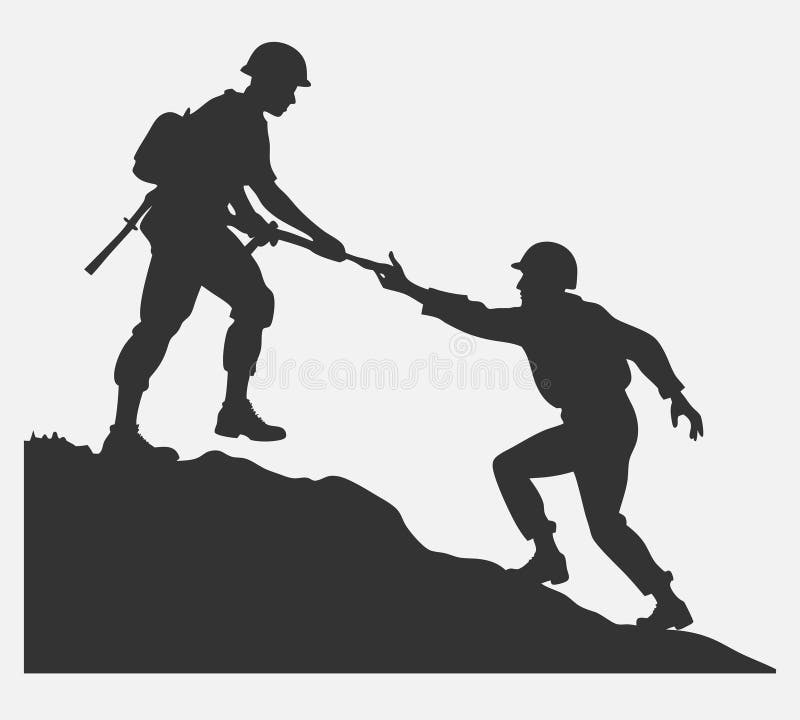 United in Strength, a Powerful Illustration of Two Soldiers Holding ...