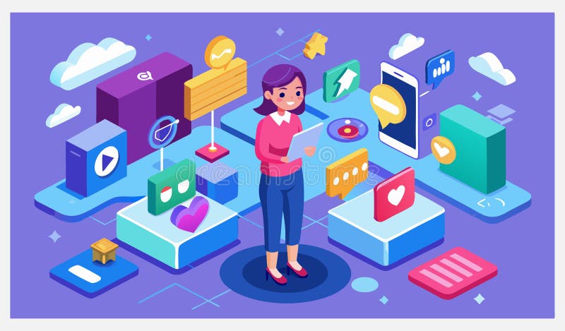 Dynamic Young Man with Smartphone - Vibrant Vector Illustrations Stock ...