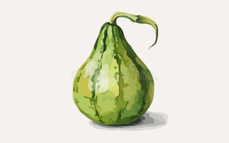 Bottle Gourd Watercolor Art and Illustration Generative AI Stock Vector ...