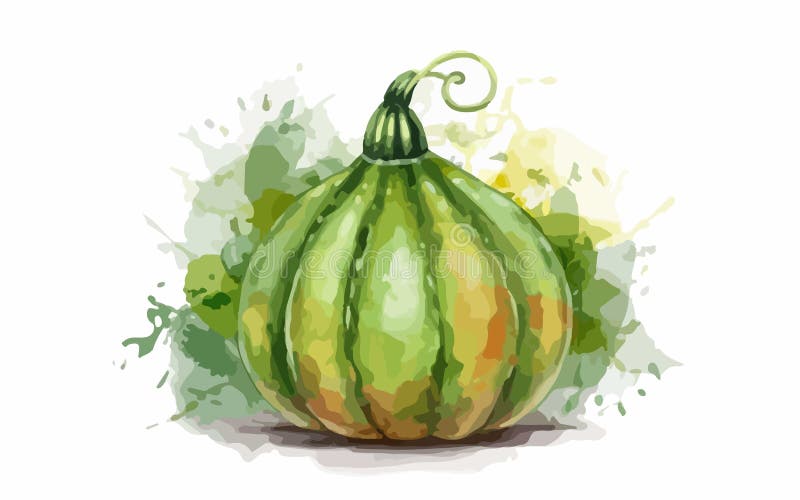 Bottle Gourd Watercolor Art and Illustration Generative AI Stock Vector ...