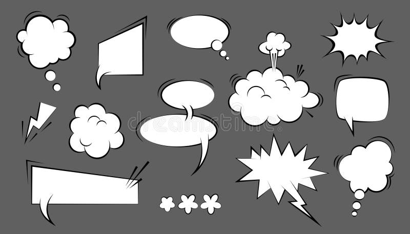 Set of Empty Dialog Clouds. Speak Bubble Text, Message Box Stock Vector ...