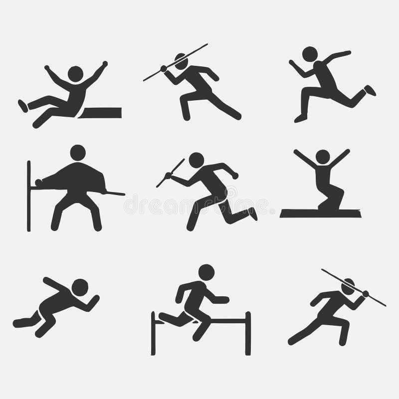 Exercise Stick Figure Set Stock Illustrations – 822 Exercise Stick ...
