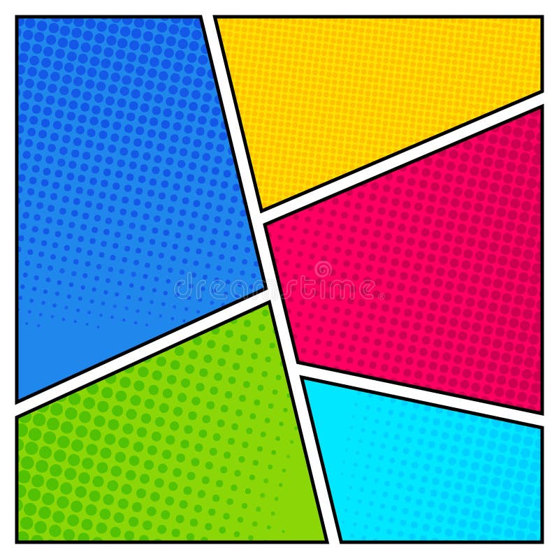 Colorful Comic Background with Halftone Effect. Comic Book Page ...