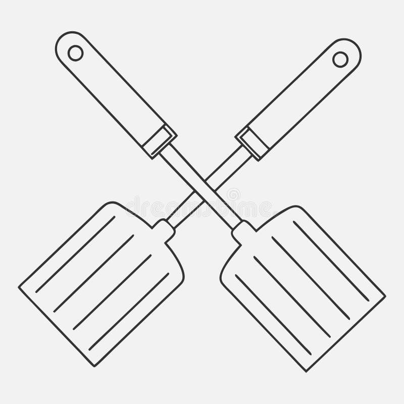 Cooking Spatula Line Art Masterpiece Stock Vector - Illustration of ...