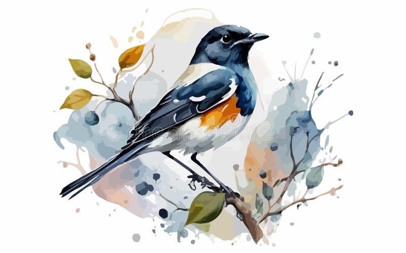 Magpie-Robin Silhouette stock vector. Illustration of profile - 344087598