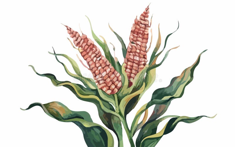 Maize Watercolor Art and Illustration Generative AI Stock Illustration ...
