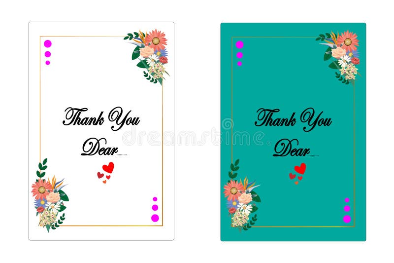 Thank you dear card design stock illustration. Illustration of vector ...