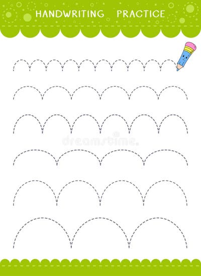 Vector Handwriting Practice Sheet with Dotted Wavy Lines Stock Vector ...