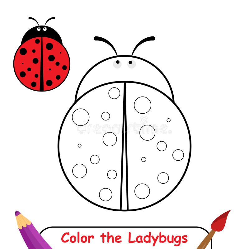 Ladybugs Coloring Page, Coloring Book for Kids, Ladybugs Isolated ...