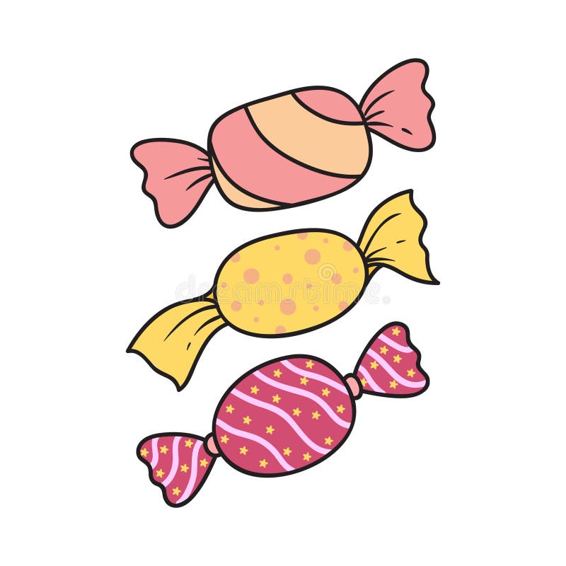 Cartoon Candy Illustration Isolated in White Stock Illustration ...