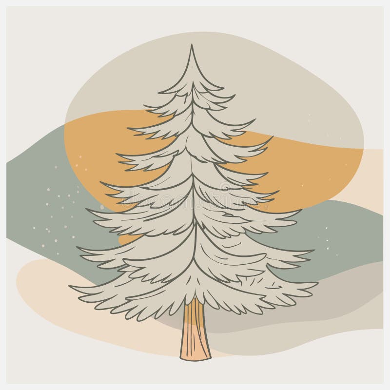 Majestic Tamarack Tree Vector Illustration a Detailed and Stunning ...