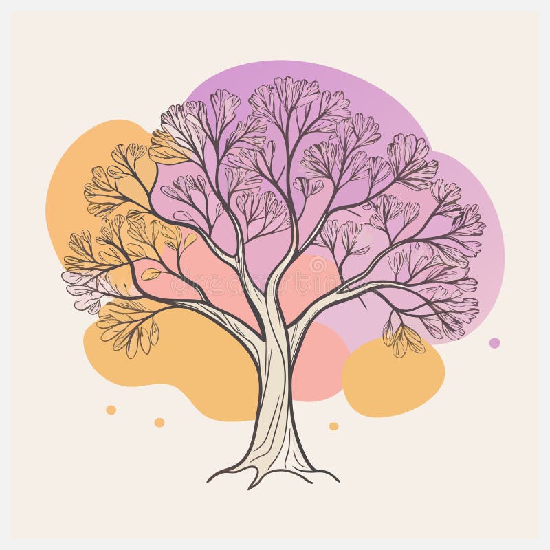 High-Resolution Mahogany Tree Vector Illustration Premium Quality ...