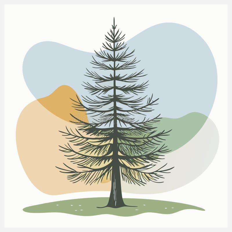 Larch Tree Vector, Elegant and Detailed Vector Illustration of the ...