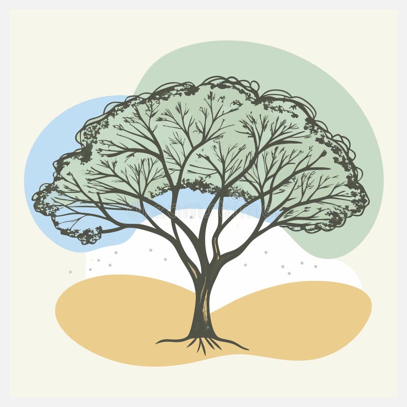 Majestic Jacaranda Tree Vector Illustration Stock Vector - Illustration ...