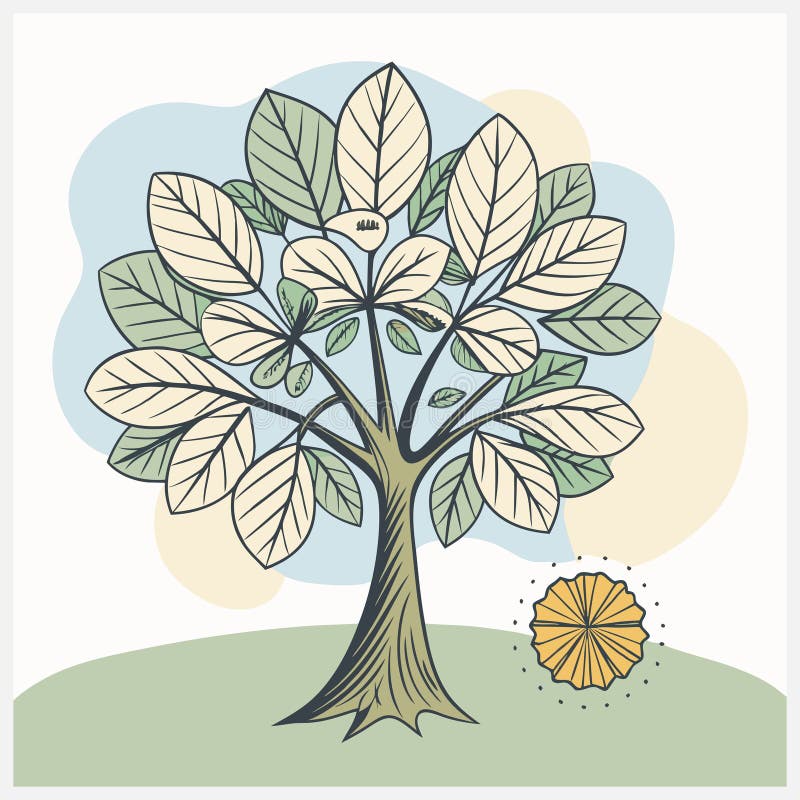 Chestnut Tree Vector Illustration Stock Vector - Illustration of ...