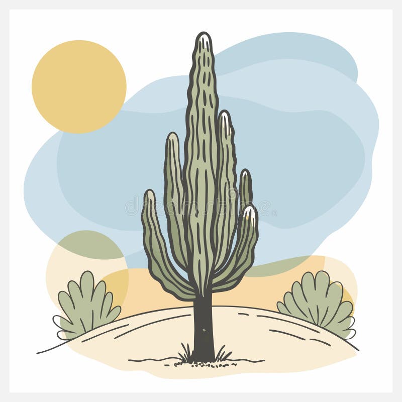 Majestic Arizona Cypress Tree Vector Illustration Stock Photo - Image ...