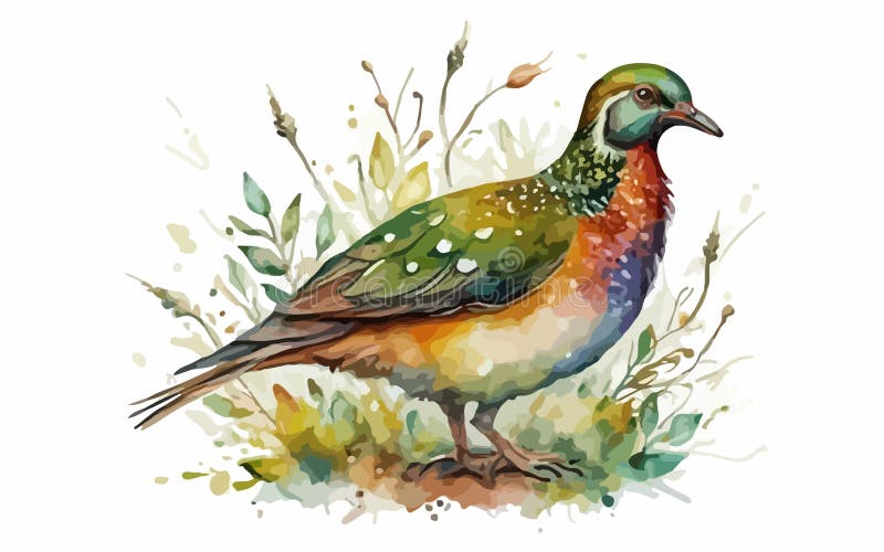 Francolin Watercolor Art and Illustration Generative AI Stock Vector ...