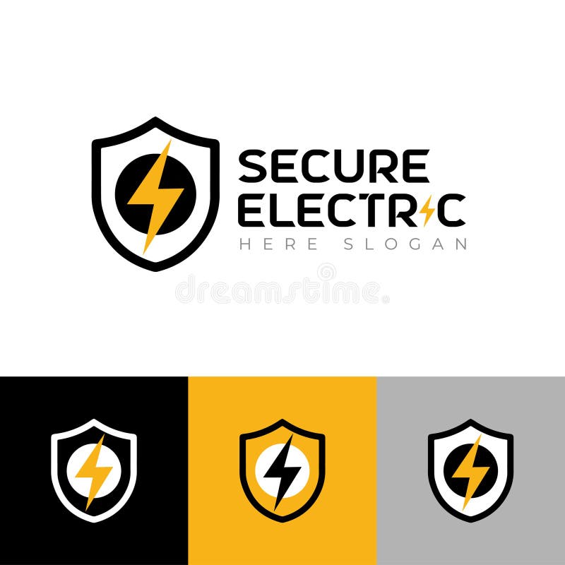 Secure Electric Logo with Energy Saving Icon Design. Stock Vector ...