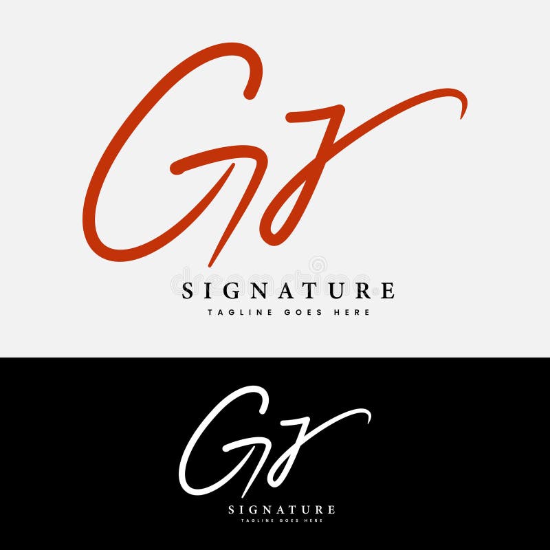 G, J, GJ Initial Letter Logo. Alphabet GJ Handwritten Signature Logo ...