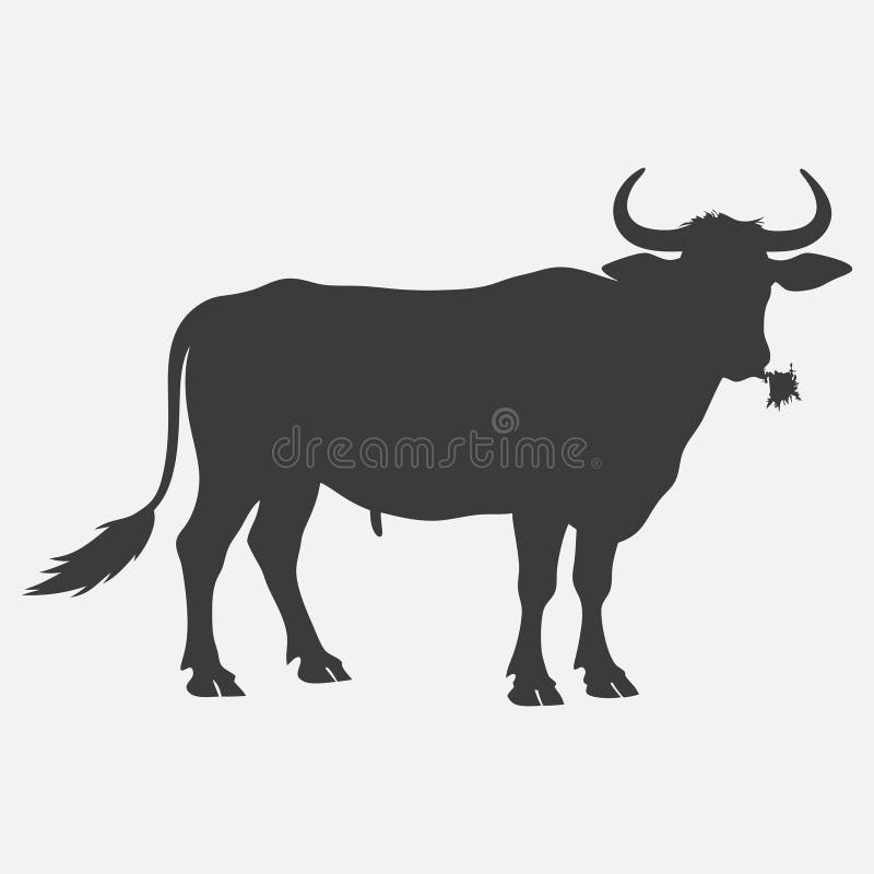 Majestic Oscar Ox Silhouette Vector Illustration Stock Vector ...