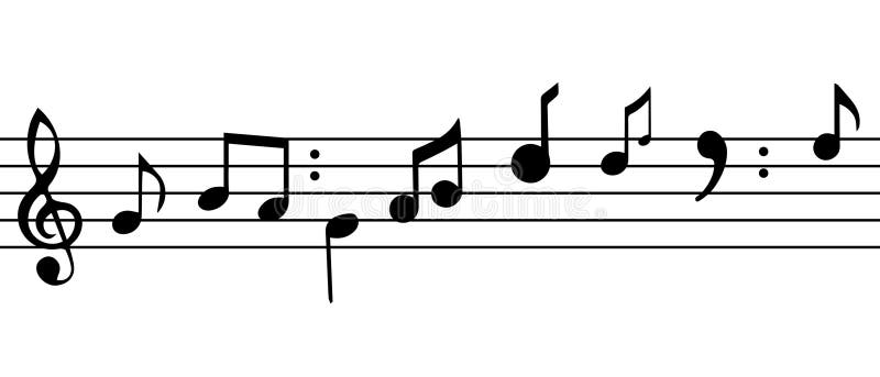 Treble Clef with Music Notes on Music Notebook. Stock Vector ...