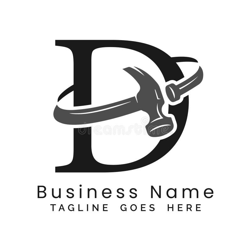 D Letter Logo Construction Vector for Woodworking Company. Alphabet D ...
