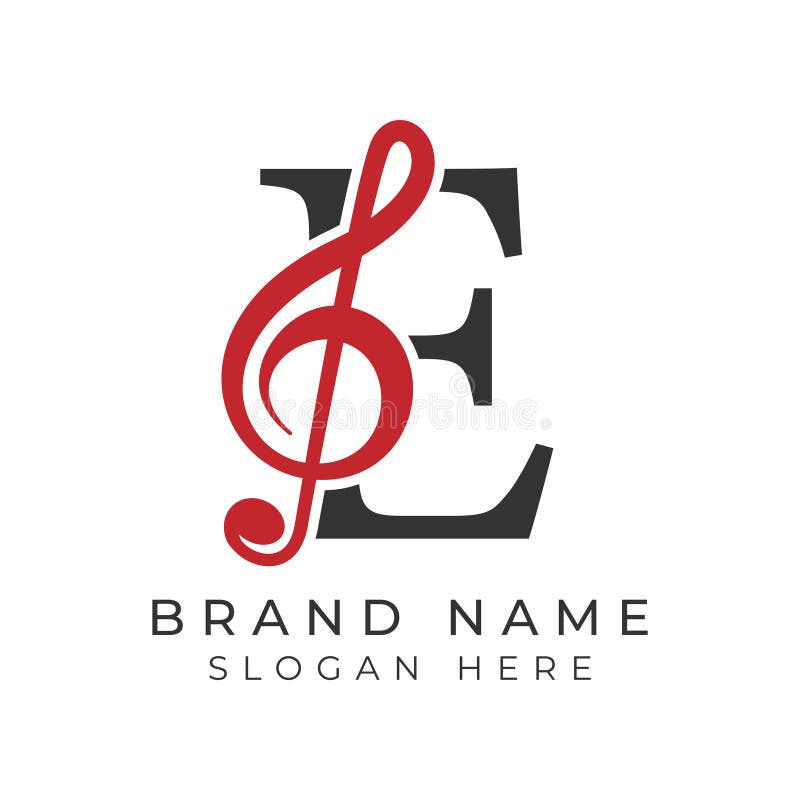 Initial Letter E with Musical Note Style Icon. Alphabet E Music Logo ...