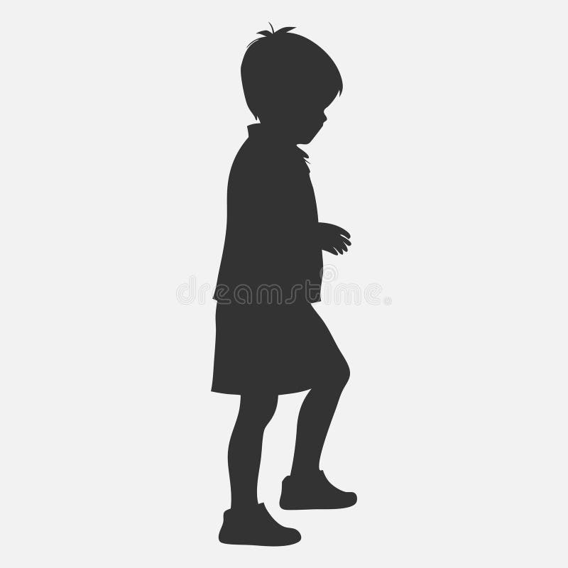 Vector Silhouettes of Various Children Standing Diverse Kids ...