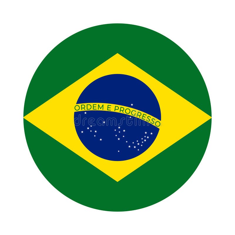Brazil Flag. Vector Illustration National Flag of Brazil in Circle ...