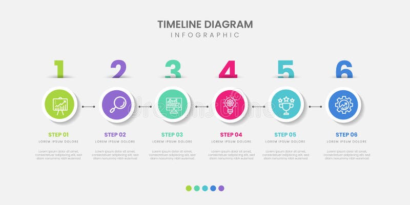 Time Line Creator Infographic Template. 6 Step Timeline Journey ...