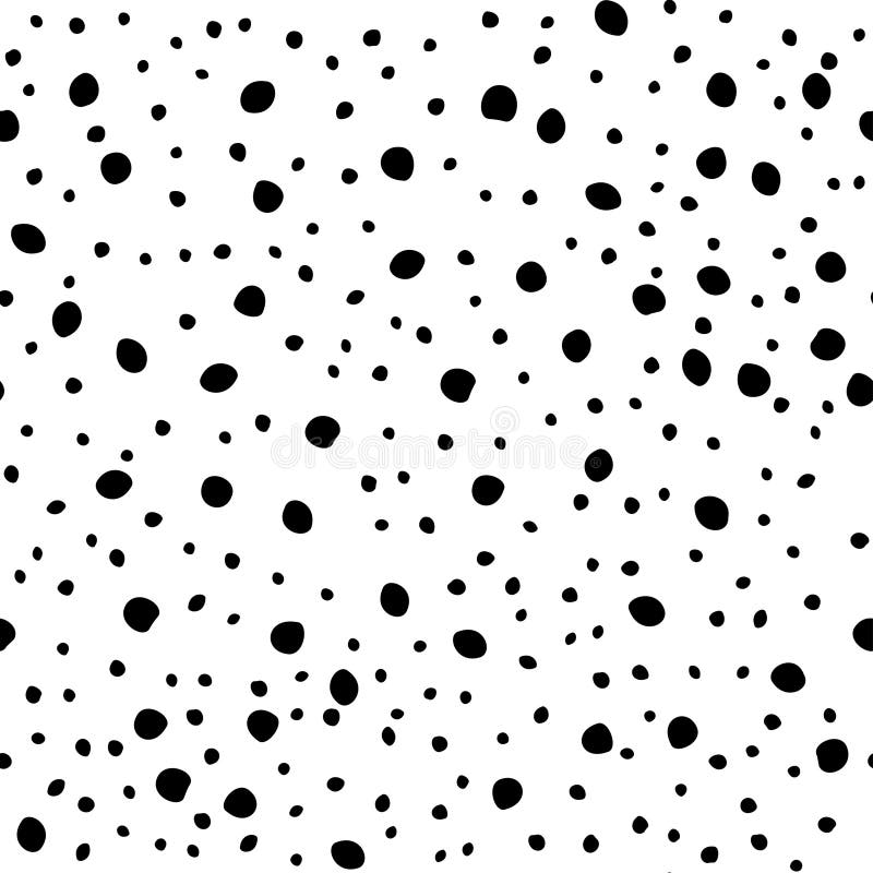 Seamless Pattern of Black Spots on White Background Stock Illustration ...