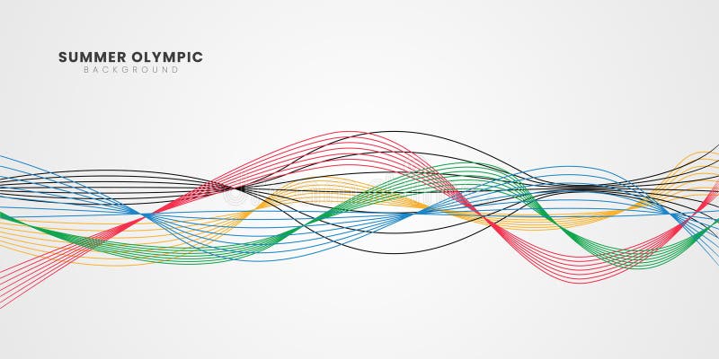 Summer Olympic Game Colorful Line Abstract Background Stock Vector ...