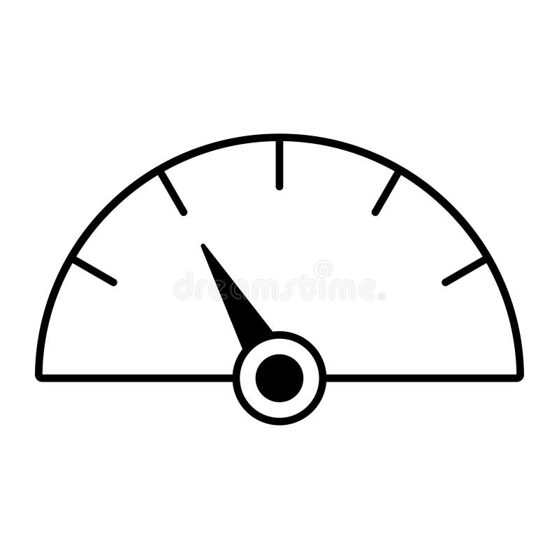 Speedometer Vector Thin Line Icon. Dashboard, Indicator, Gauge, Scale ...