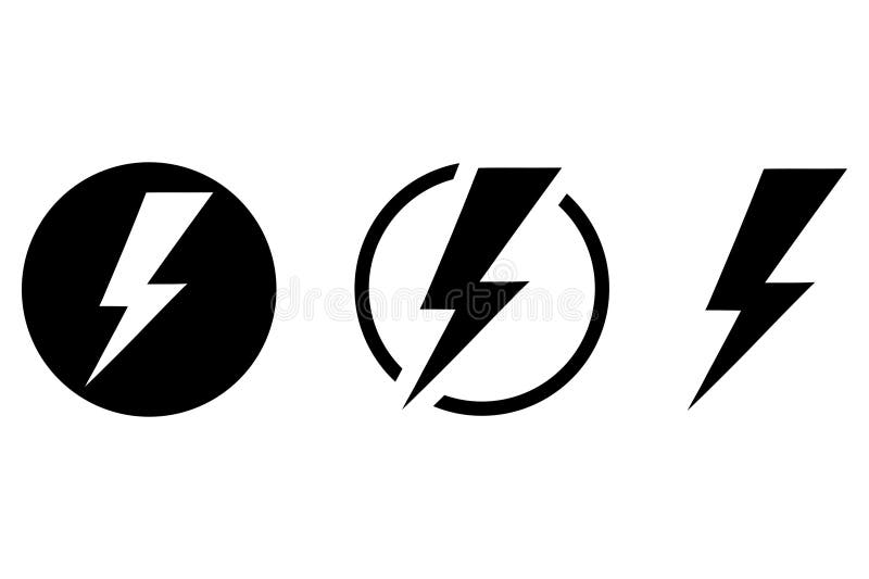 Electric Power Vector Icon, Lightning Symbol. Lightning Bolt Sign ...