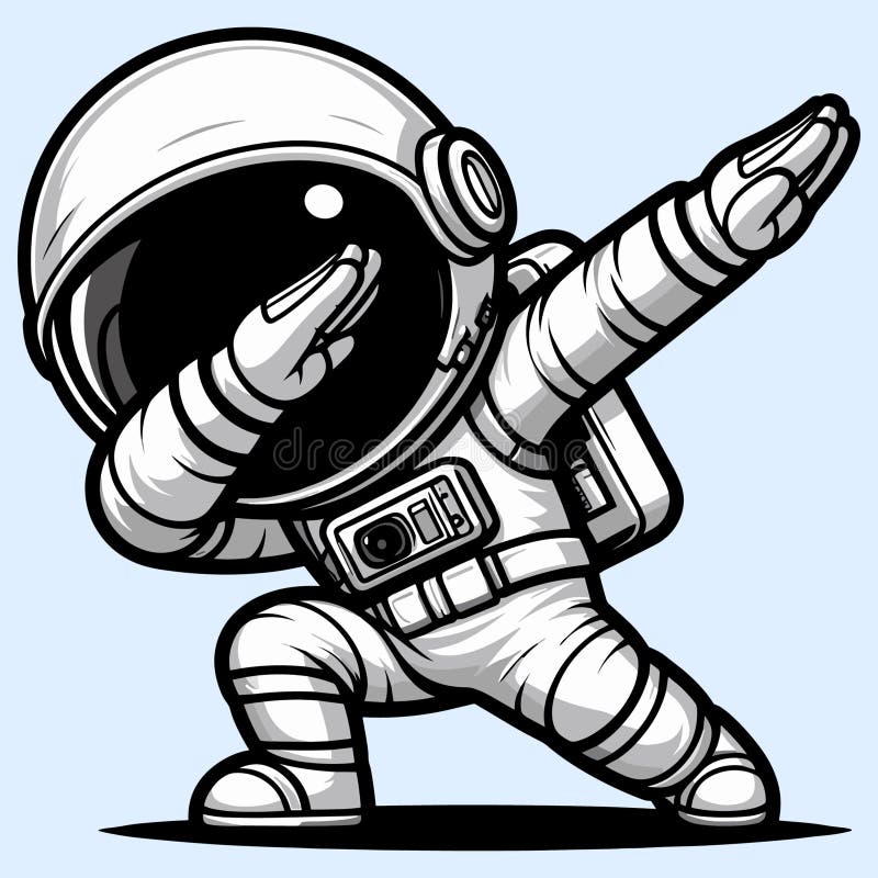Cute Astronaut Dabbing Cartoon Illustration Space Explorer Doing a Dab ...