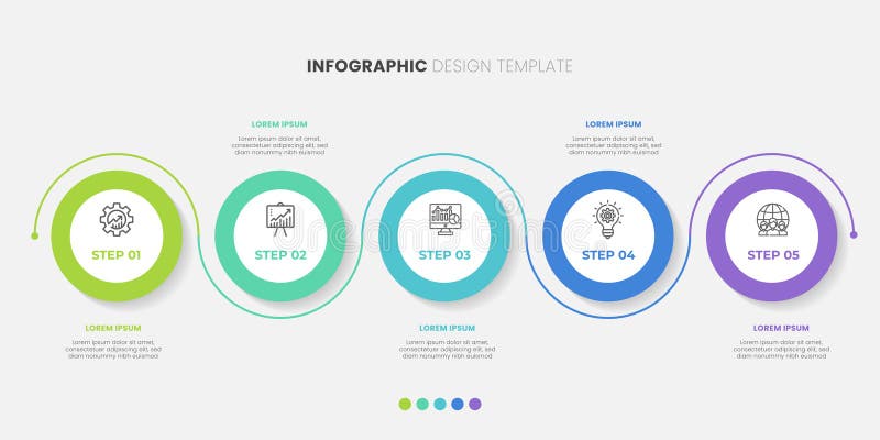Horizontal Progress Bar Featuring 5 Arrow Shaped Elements, Symbolizing ...