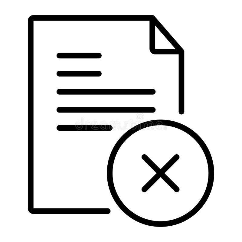 File Document with Cross Vector Icon. File Has Been Deleted or Cannot ...