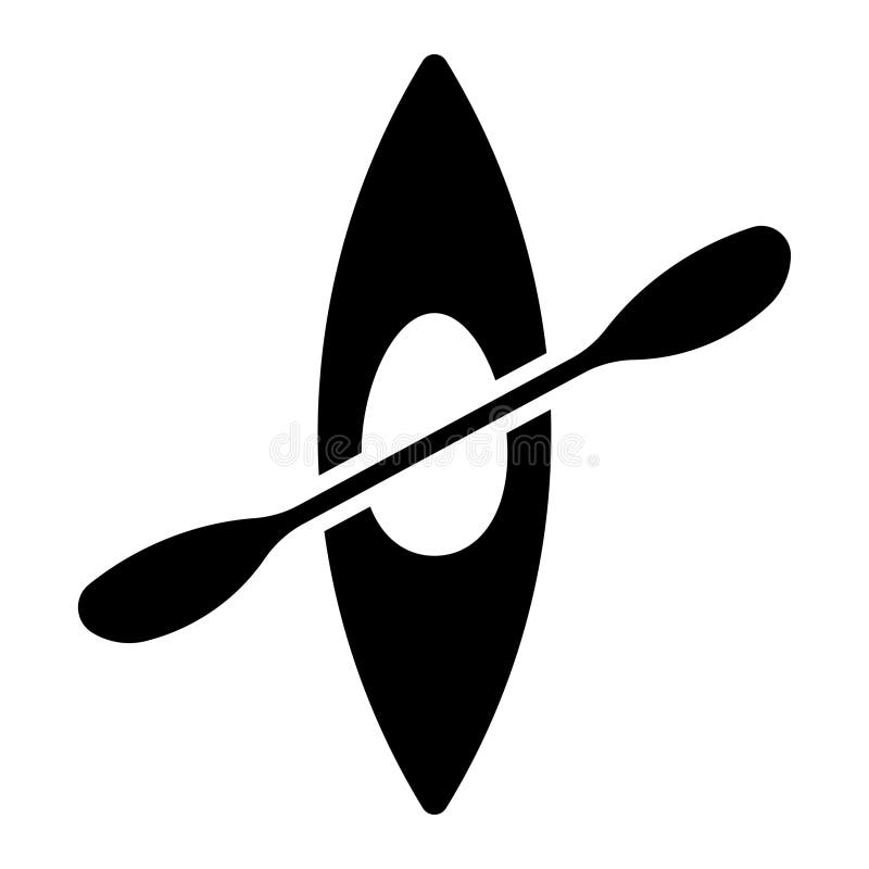Canoe with Paddle Vector Icon. Black Kayak Silhouette. the Sport of ...