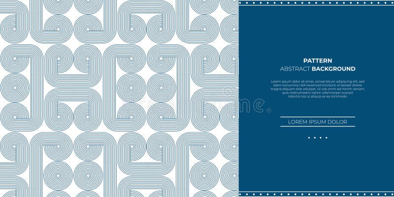 Abstract Geometric Pattern Line Elements, Mid Century Shapes with Blue ...