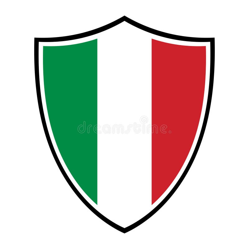 Italian Flag Heraldic Shield Vector Icon. Italy Shield Symbol. Country ...